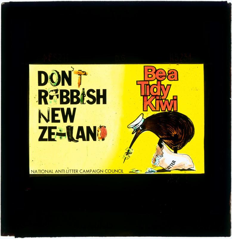 Square glass plate theatre advertising slide - Tauranga Heritage Collection